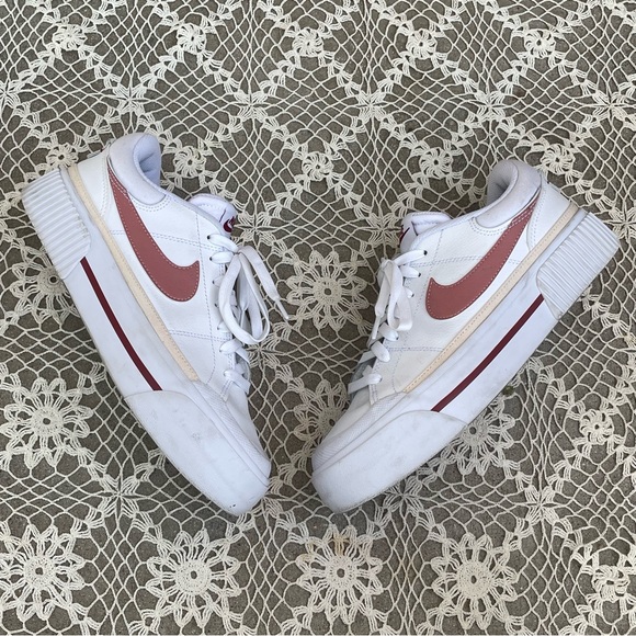 Nike | Shoes | Nike Platform Pink And White Lace Up Sneakers | Poshmark